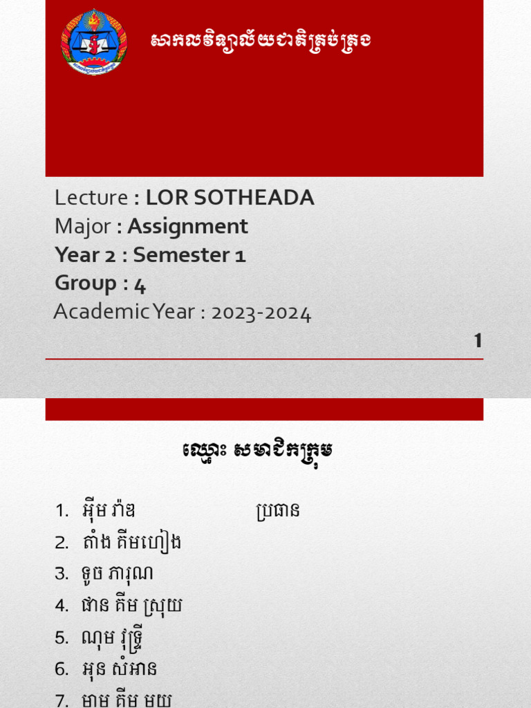 Presentation Group 4. Final | PDF