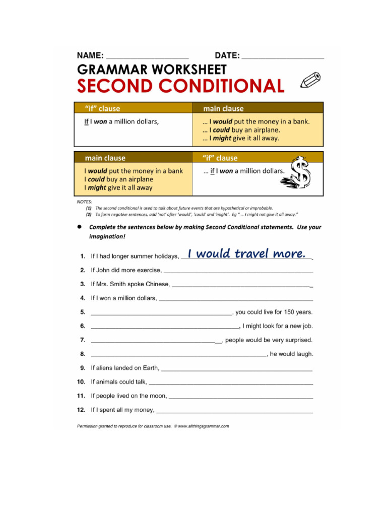 Second Conditional - Exercise 2 | PDF
