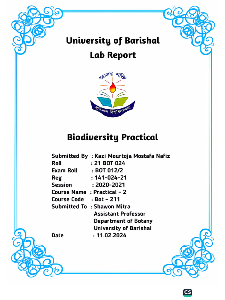 Biodiversity Lab Report By Kazi Nafiz | PDF