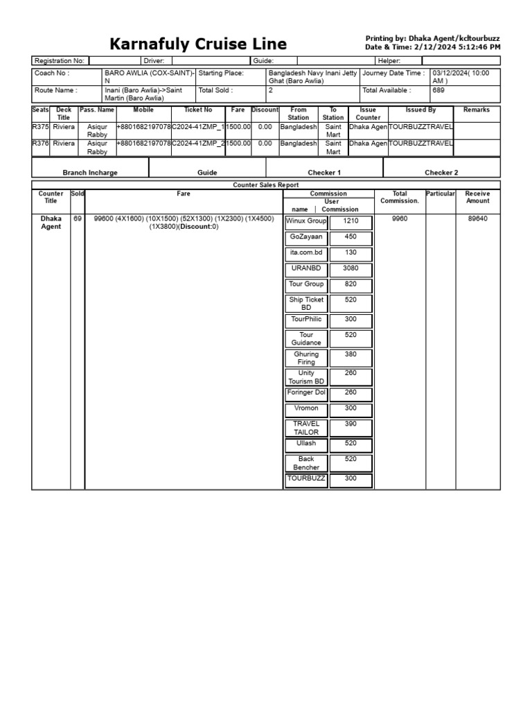 Trip Sheet #Tourbuzz | PDF | Public Transport | Transport