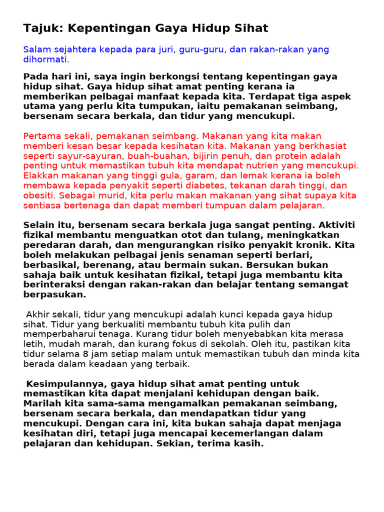 Tajuk.Kepentingan Gaya Hidup Sihat | PDF Tajuk.Kepentingan Gaya Hidup Sihat | PDF