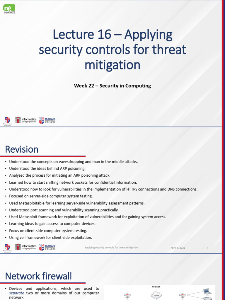 SecurityinComputing Lecture16 Week22 Fed11551-Af72-4f25-85ac-Df38bbd8393d 165176 | PDF ...