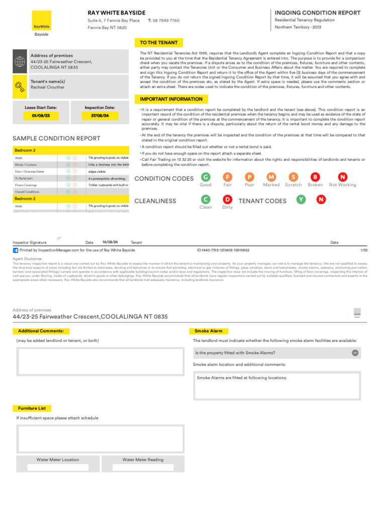 IngoingConditionReport | PDF | Leasehold Estate | Lease