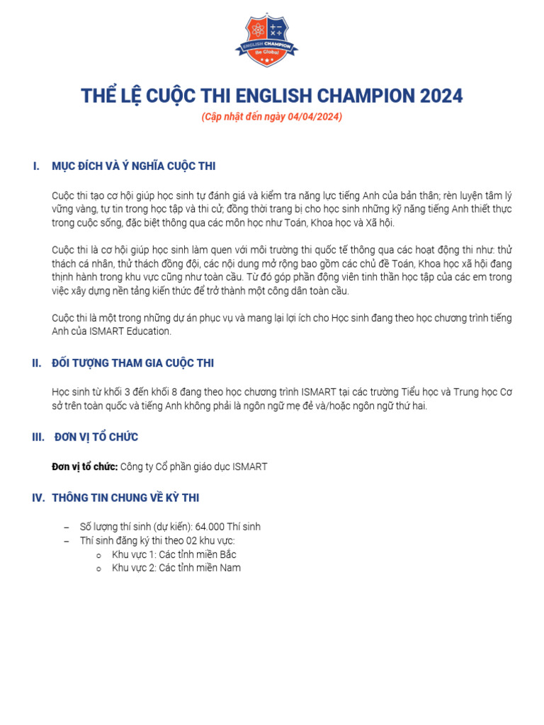 The Le Cuoc Thi EC 2024 | PDF