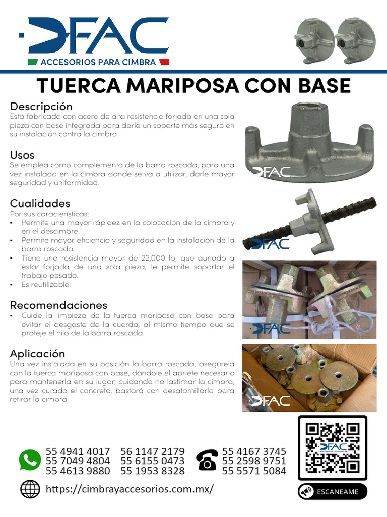 Tmc-Tuerca Mariposa Con Base 5-8'' Dfac Ficha Técnica | PDF