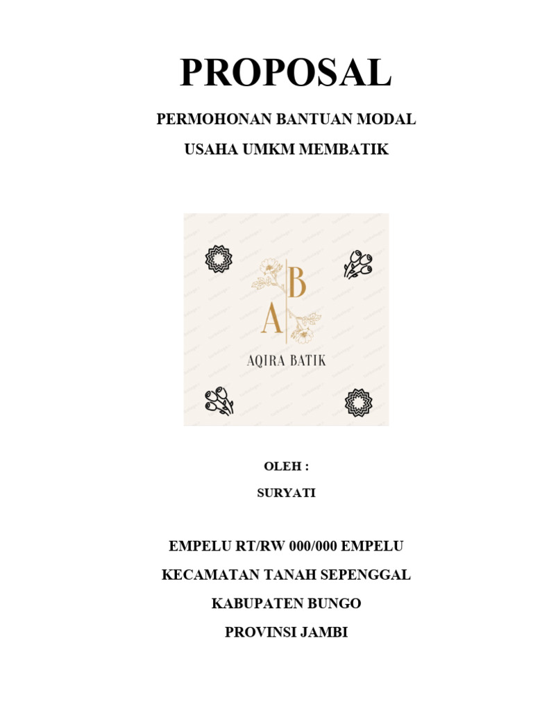 Provosal Aqira Batik 2023 | PDF