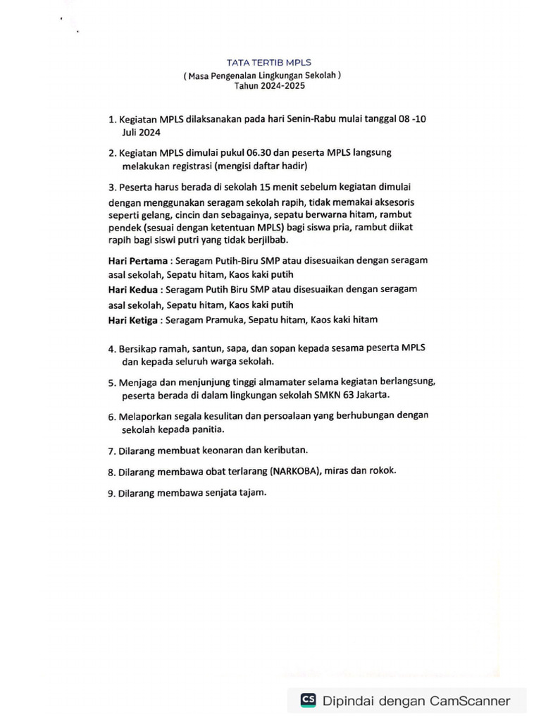 Tata Tertib MPLS 2024 2025 | PDF