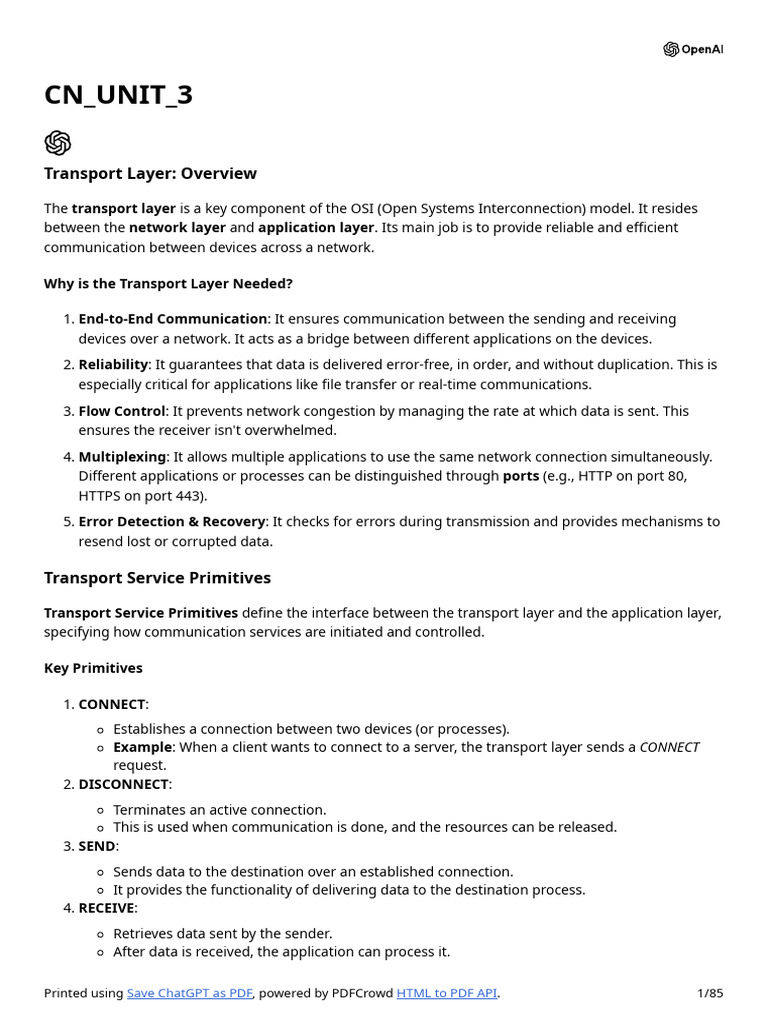 CN_UNIT_3 | PDF | Network Socket | Transmission Control Protocol