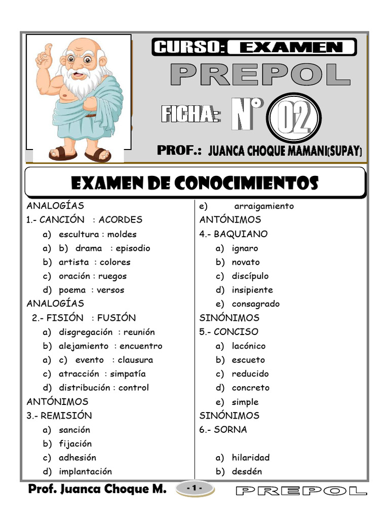 Examen de Conocimientos 2019 Prepol 2023 | PDF | Derechos humanos ...
