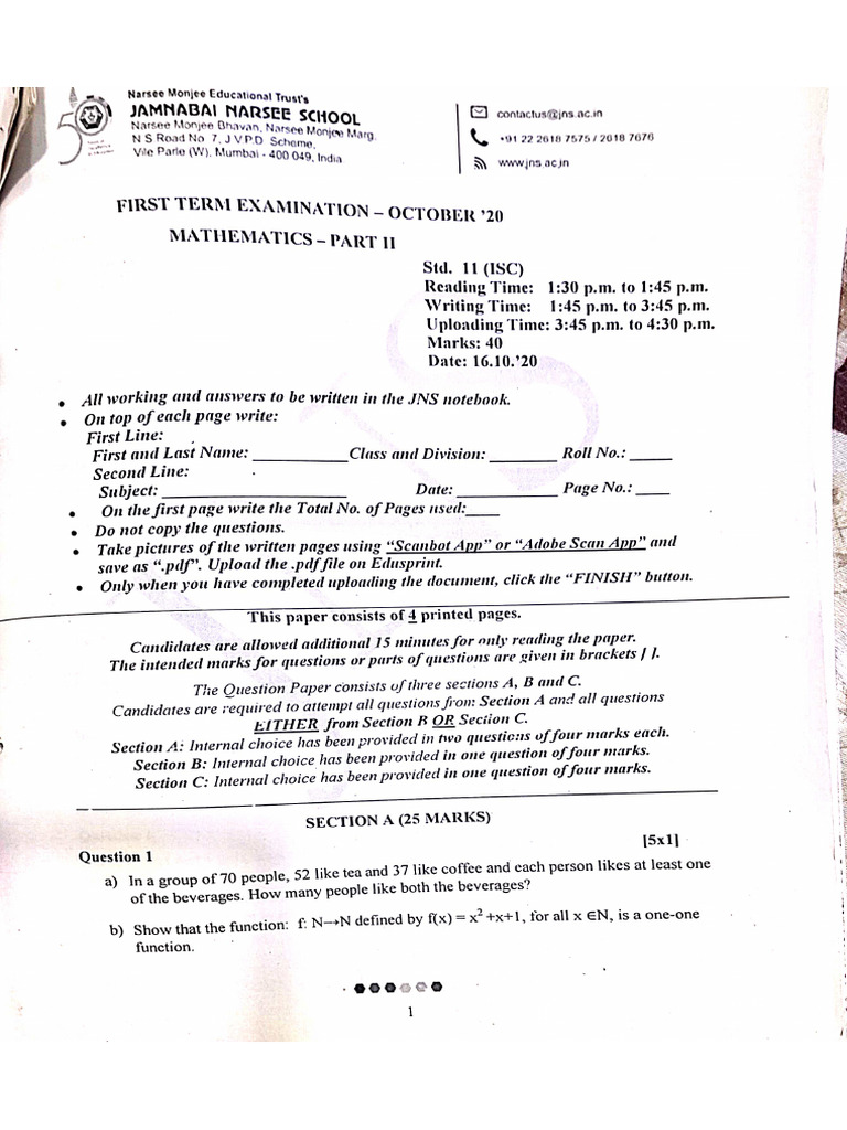 Jns 2020 paper with solution | PDF