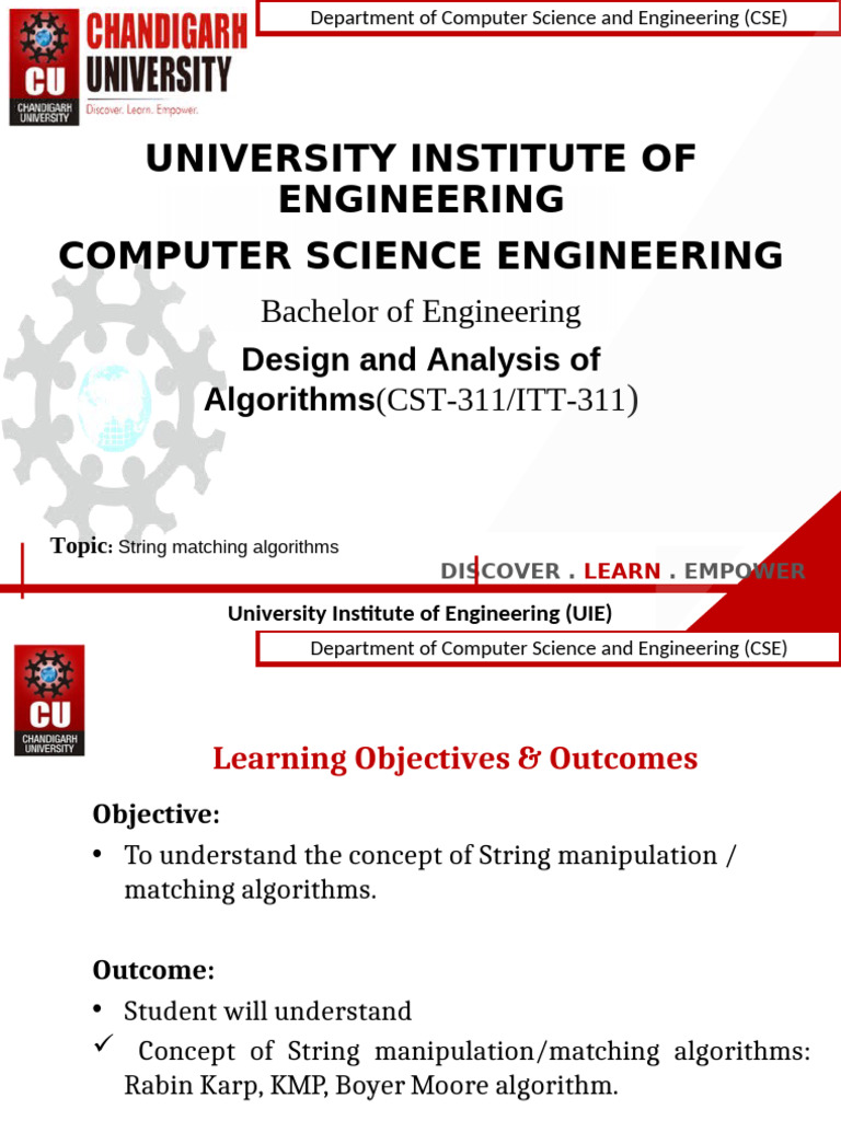PPT 9.4, 9.5, 9.6 Rabin Karp, KMP, Boyer Moore | PDF | Algorithms And ...