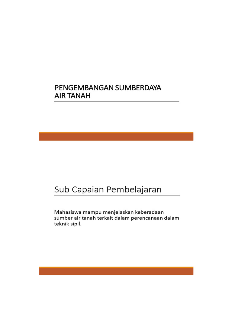 Bab III - Pengembangan Air Tanah - PSDA - HSKB 418 | PDF