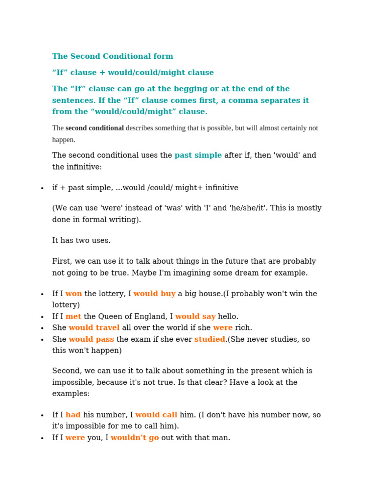 2nd Conditional | PDF