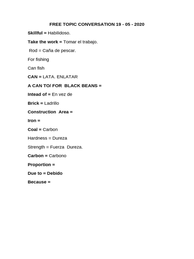 Free Topic Conversation | PDF