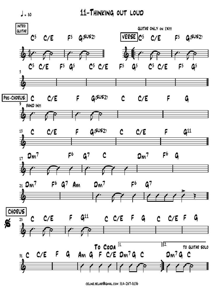 11-Thinking Out Loud Cmaj | PDF | Musical Forms | Songs