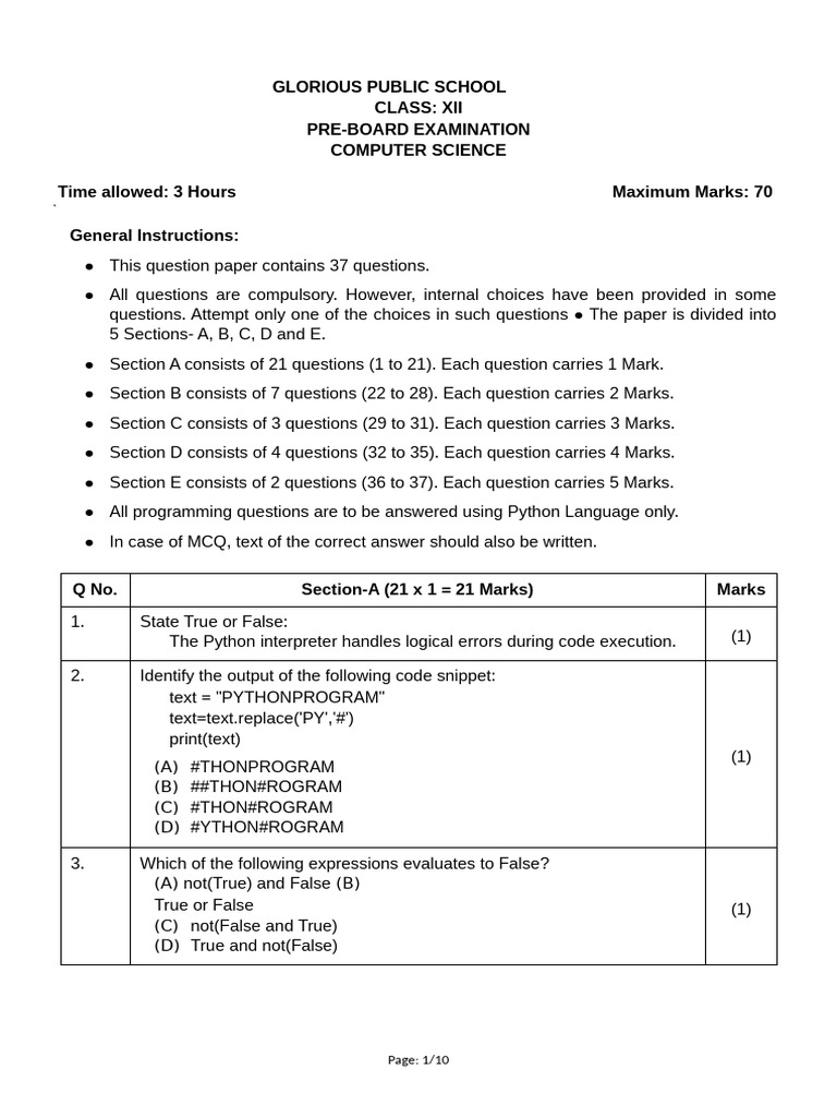 Cs Class 12 Pre Board Pdf Computer Network Computing 4659