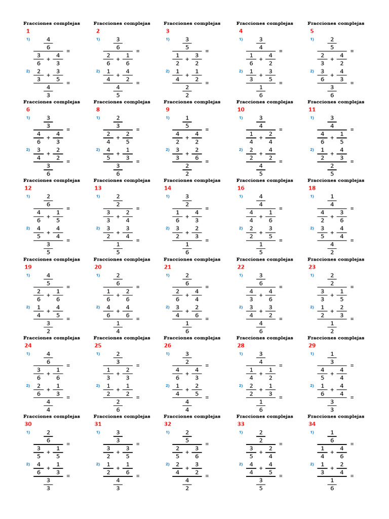 Guía de Fracciones Complejas | PDF