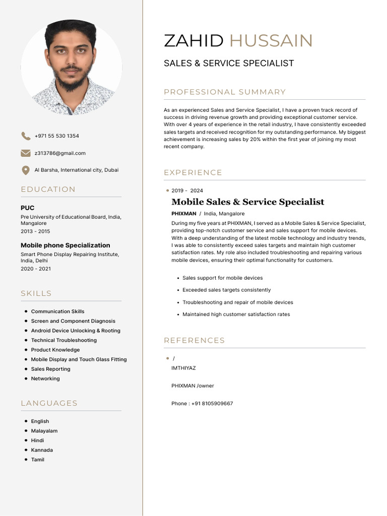 Zahid CV 2 | PDF | Mobile Phones | Smart Devices
