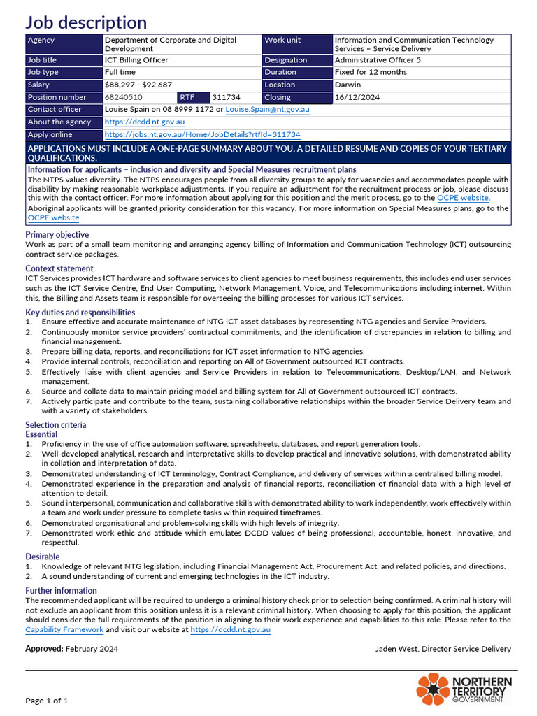 Job Description (15) | PDF | Information And Communications Technology | Outsourcing