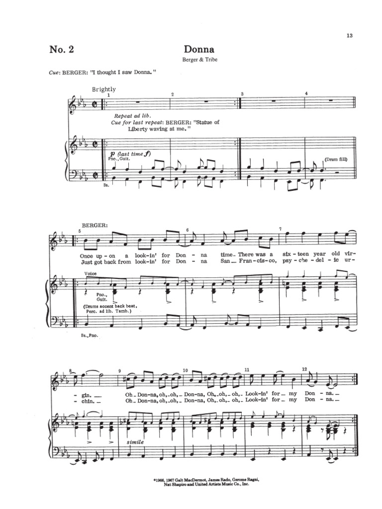 Hair - Piano Conductor Score | PDF