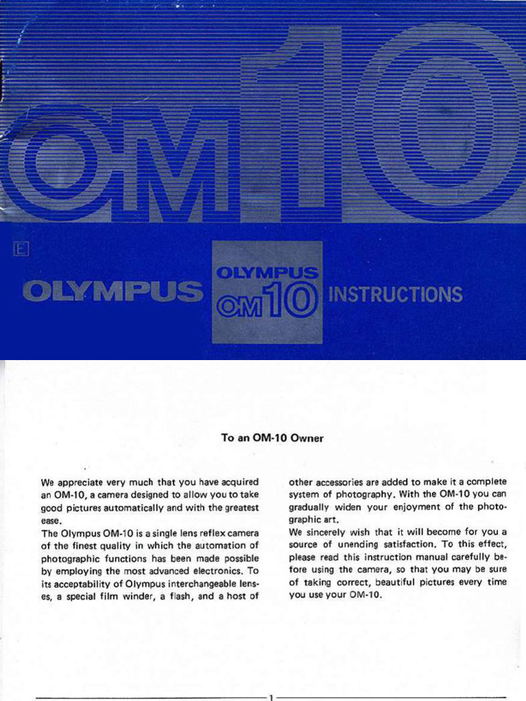Olympus Om10 en | PDF
