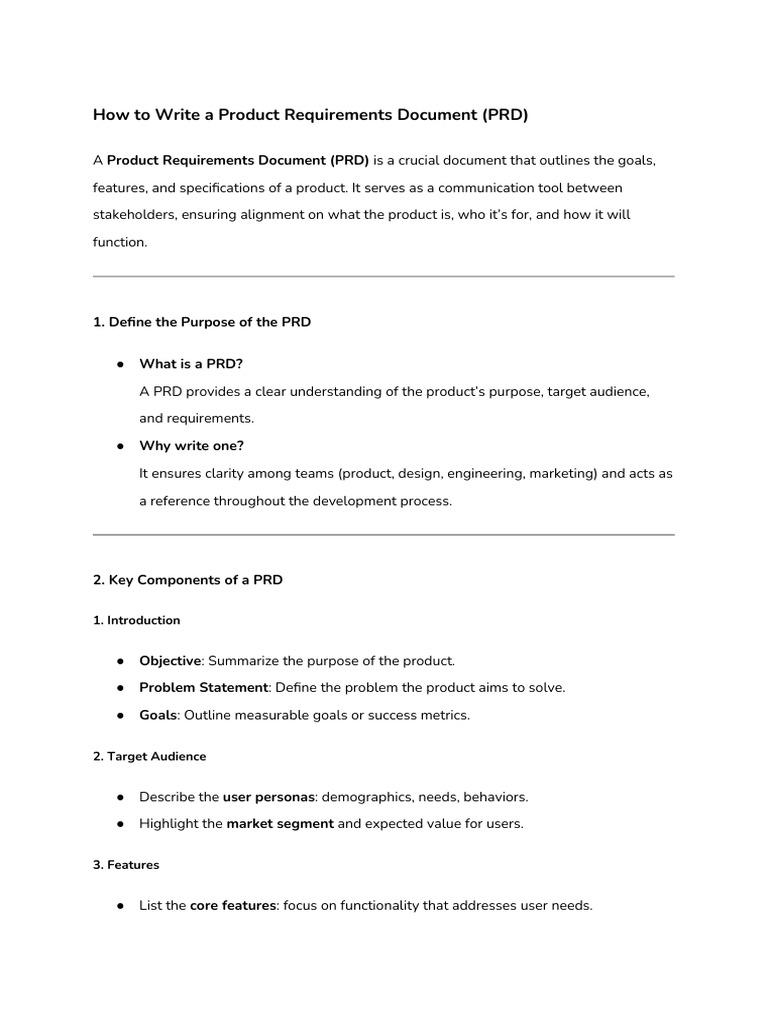 How to Write a Product Requirements Document (PRD) | PDF | Computing ...