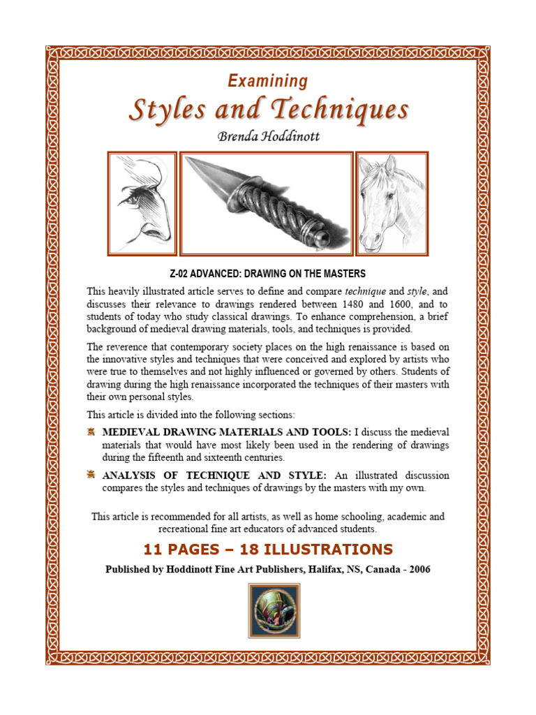 Z02 - Examining Styles and Techniques | PDF | Drawing | Ink