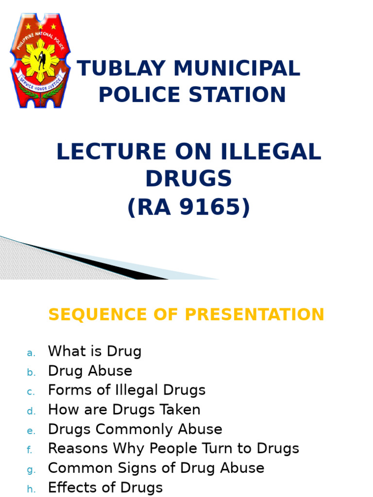 Lecture On Illegal Drugs | PDF | Drugs | Clinical Medicine