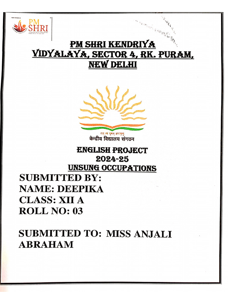 English Investigatory Project Class 12th | PDF