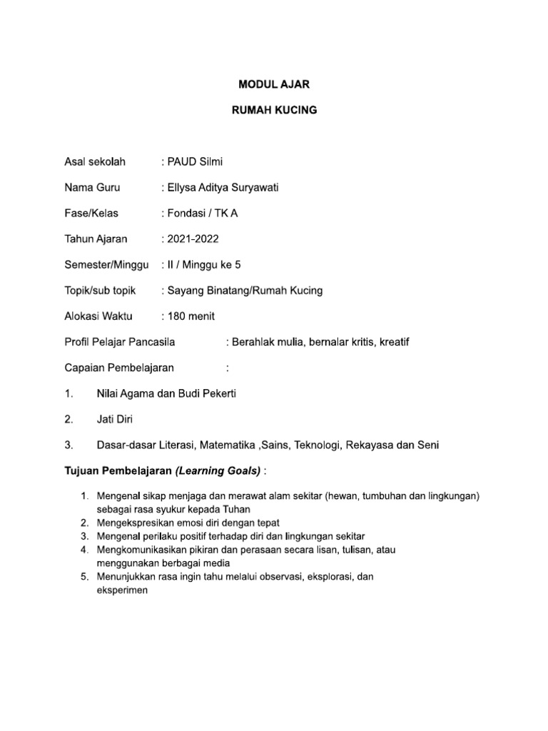 Contoh Modul Ajar | PDF