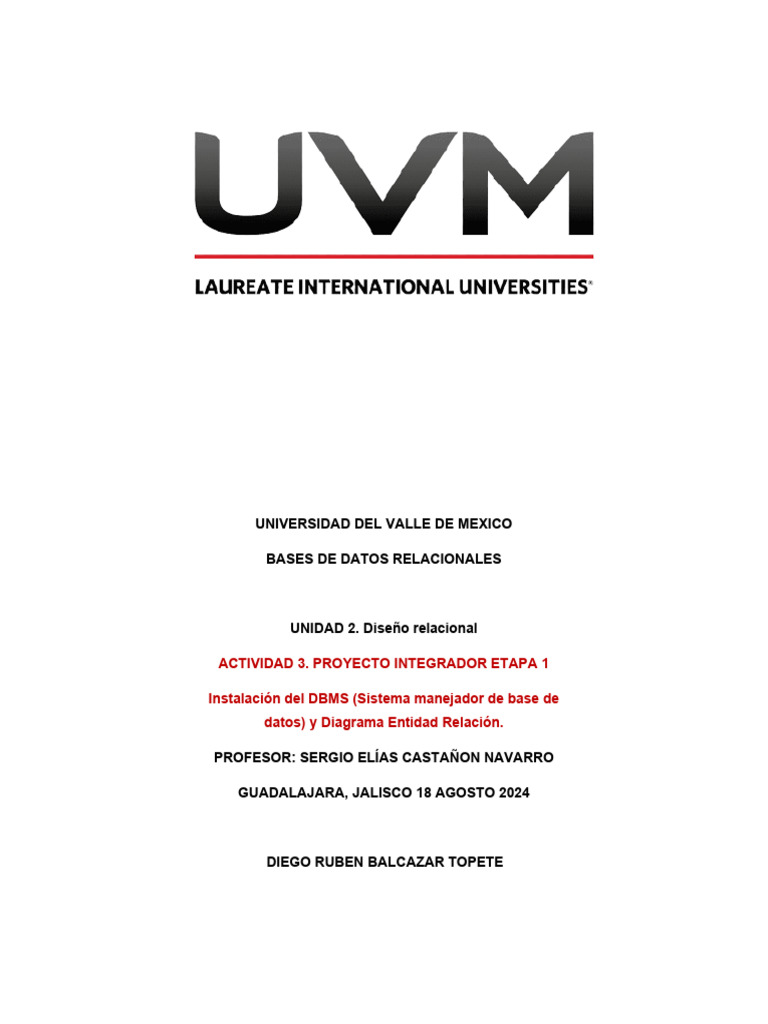 Actividad 3 Proyecto Integrador Etapa 1 | PDF | Mi sql | Bases de datos