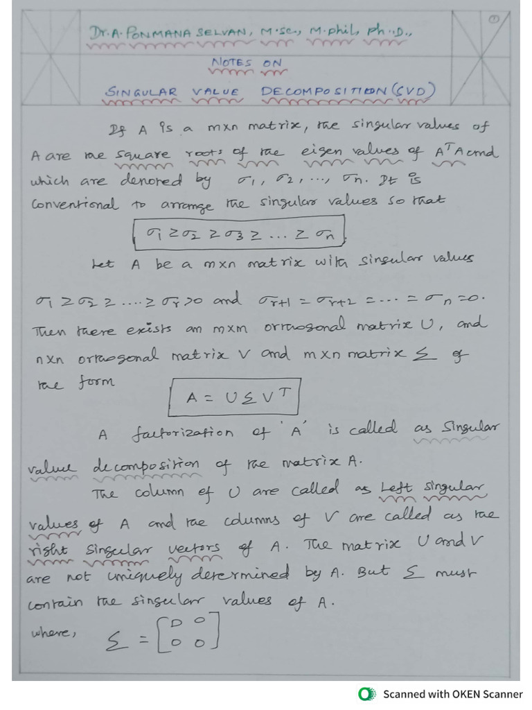 3 Singular Value Decomposition Svd Pdf
