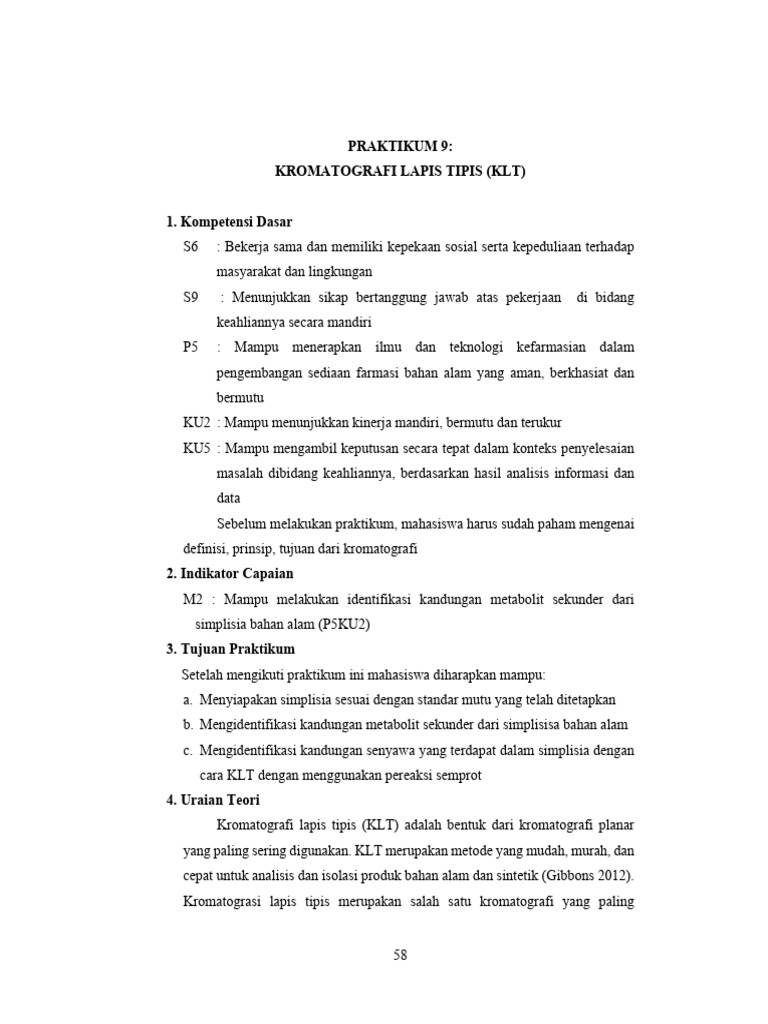 MODUL PRAKTIKUM FITOKIMIA Revisi 28122019 (Baru) (1) - 10 KLT | PDF
