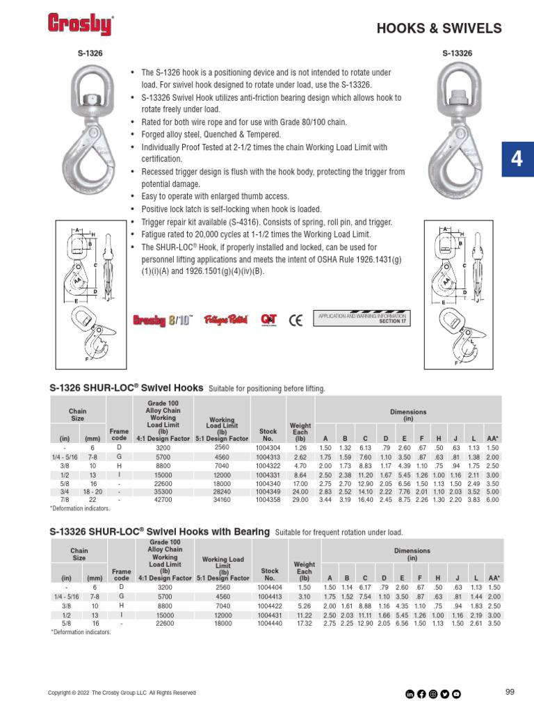 Crosby Shur-Loc Swivel Hook. | PDF