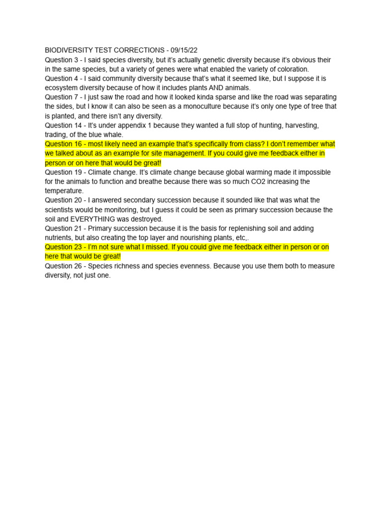 The Biodiversity Test | PDF