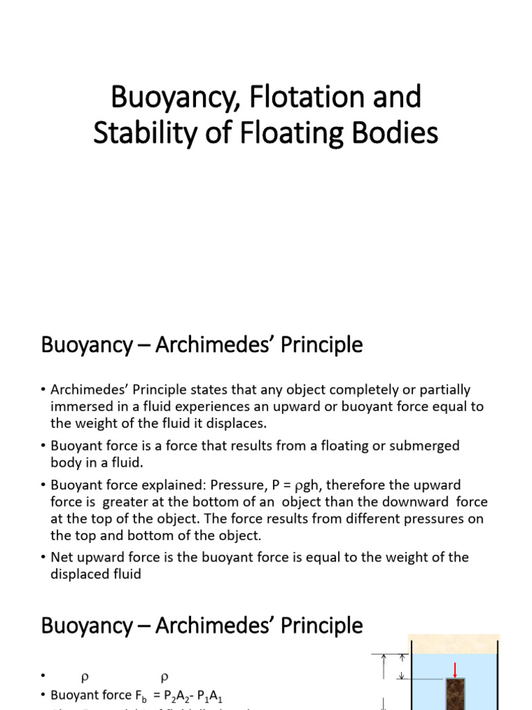 Archimedes' Principle and Buoyancy | PDF | Buoyancy | Gases
