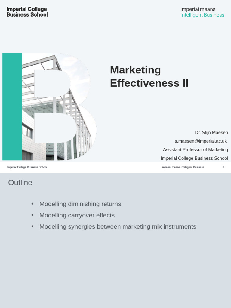 Session 5 - Marketing Effectiveness II | PDF | Nonlinear System ...