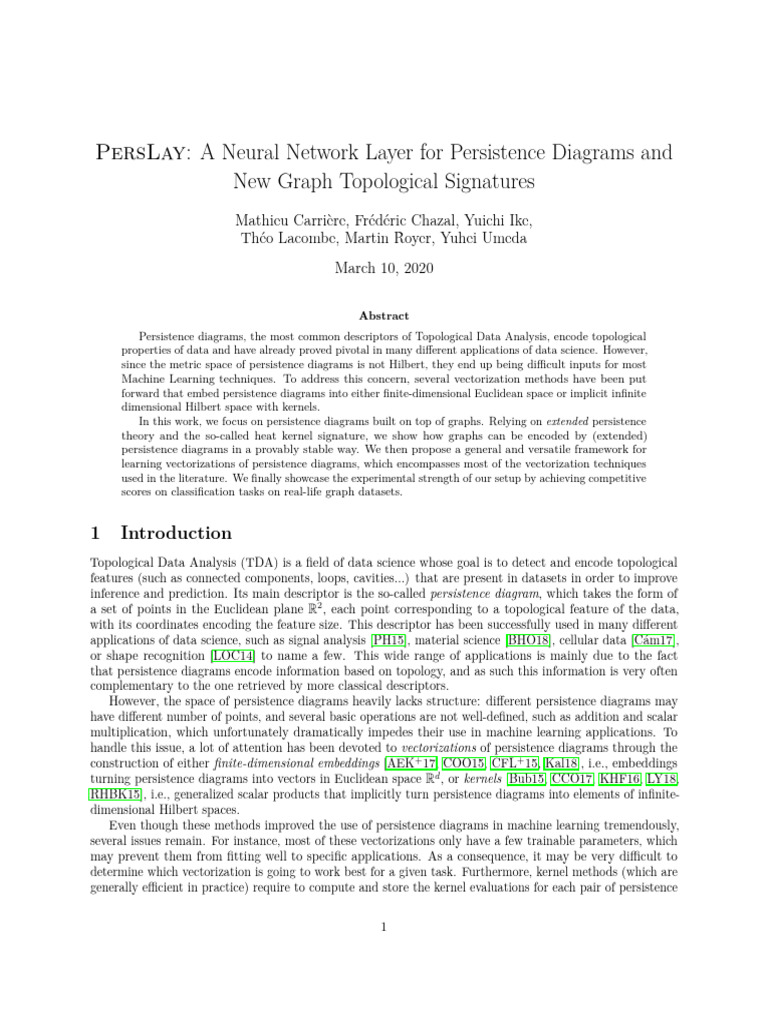 PersLay_NeuralNetworkLayer_PersistenceDIagrams_NewGraphTopologicalSignatures_Chazal+Umeda_etal ...