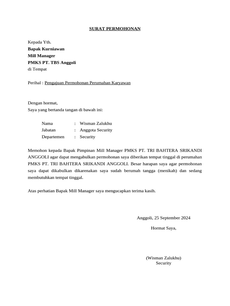 Surat Permohonan | PDF