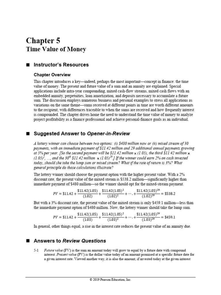 PFM15e_IM_Chapter05_final | PDF | Present Value | Interest