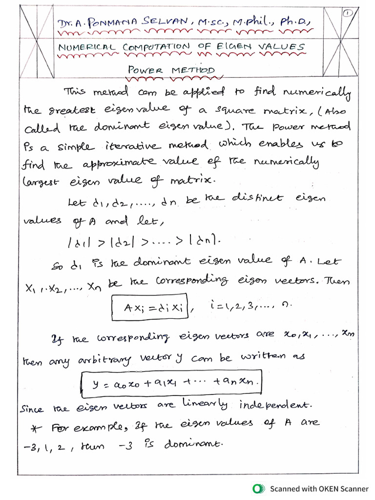 Unit 1 - Matrices - Power Method | PDF
