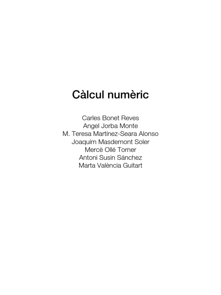 Calcul Numeric - Bonet | PDF