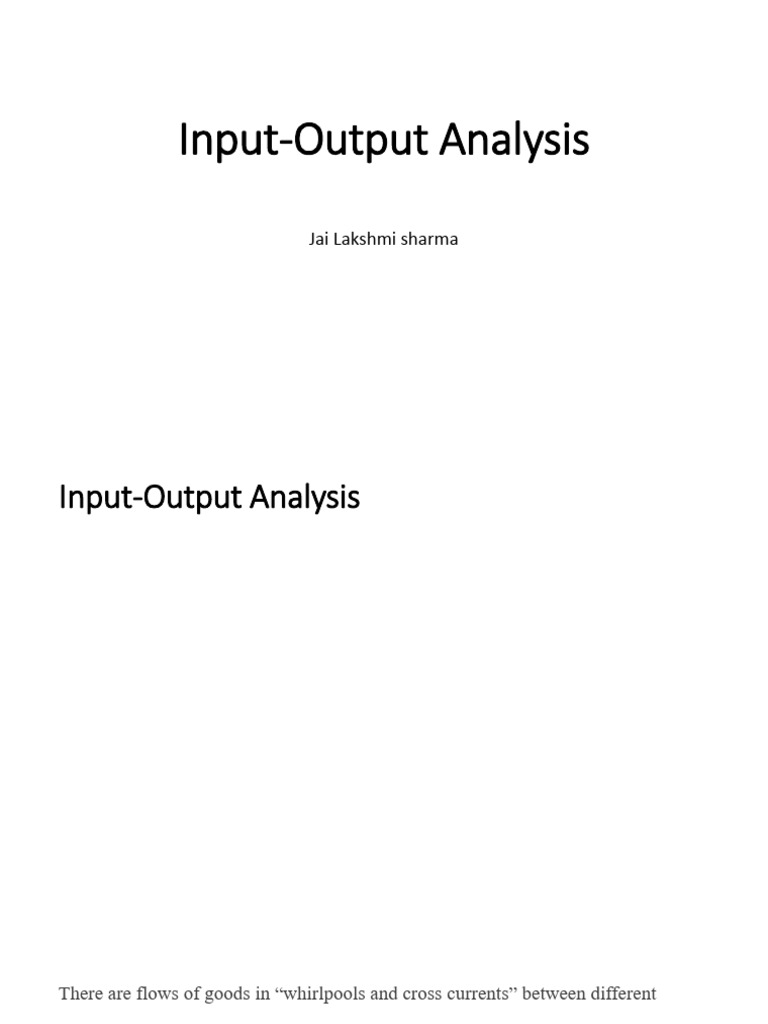 202004160614287891JaiLakshmi App Input Output Analysis | PDF | Input–Output Model | Economies