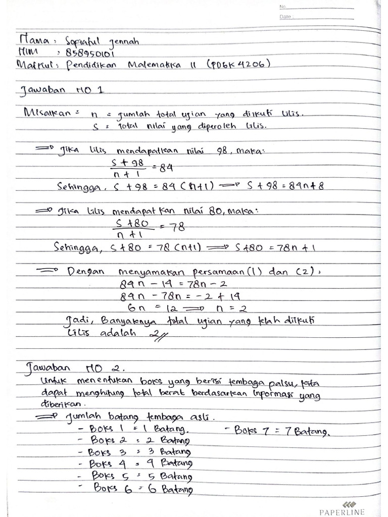 TT3 Pendidikan Matematika 2 Sofiatul Jennah | PDF