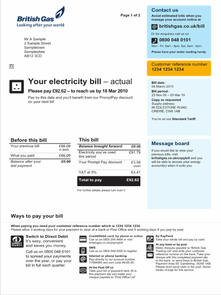 British Gas Utility Bill 09-Aug-2024 | PDF