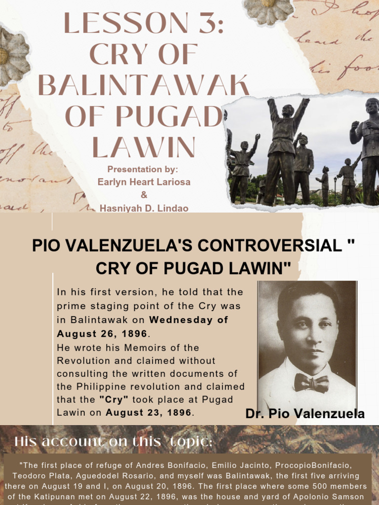 LESSON 3 CRY OF BALINTAWAK OF PUGAD LAWIN | PDF | Metro Manila ...