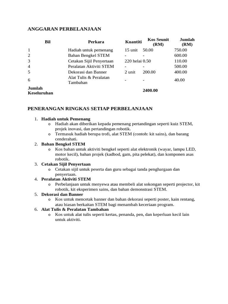 Anggaran Perbelanjaan | PDF