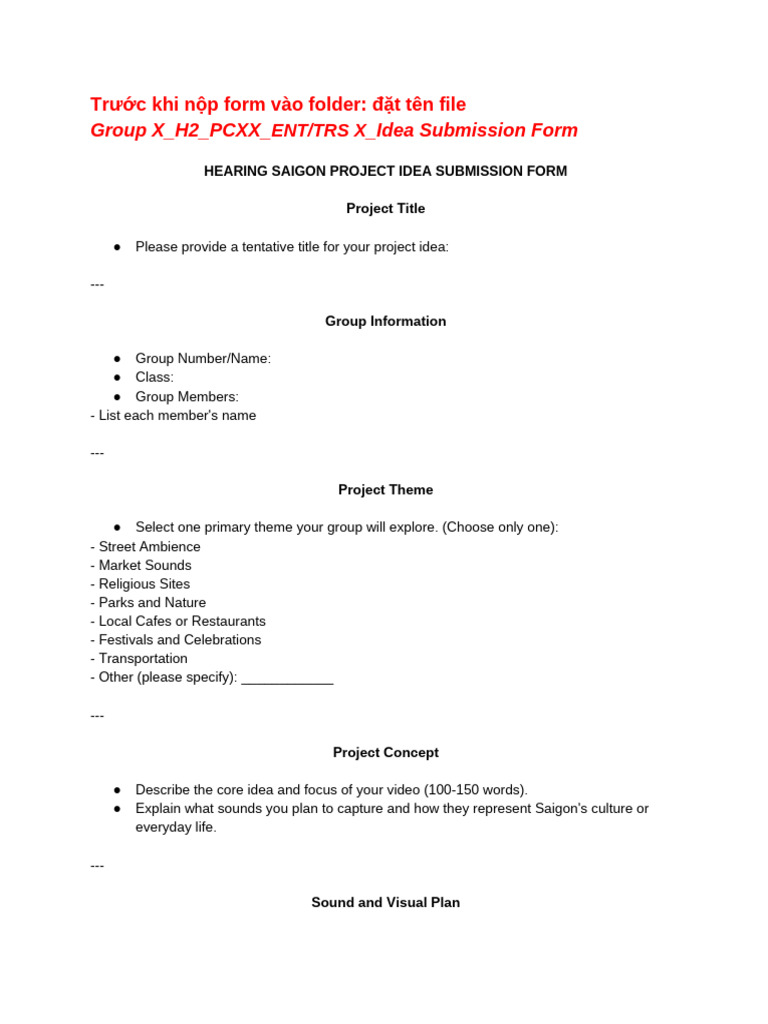 Saigon Project Idea Submission Guide | PDF