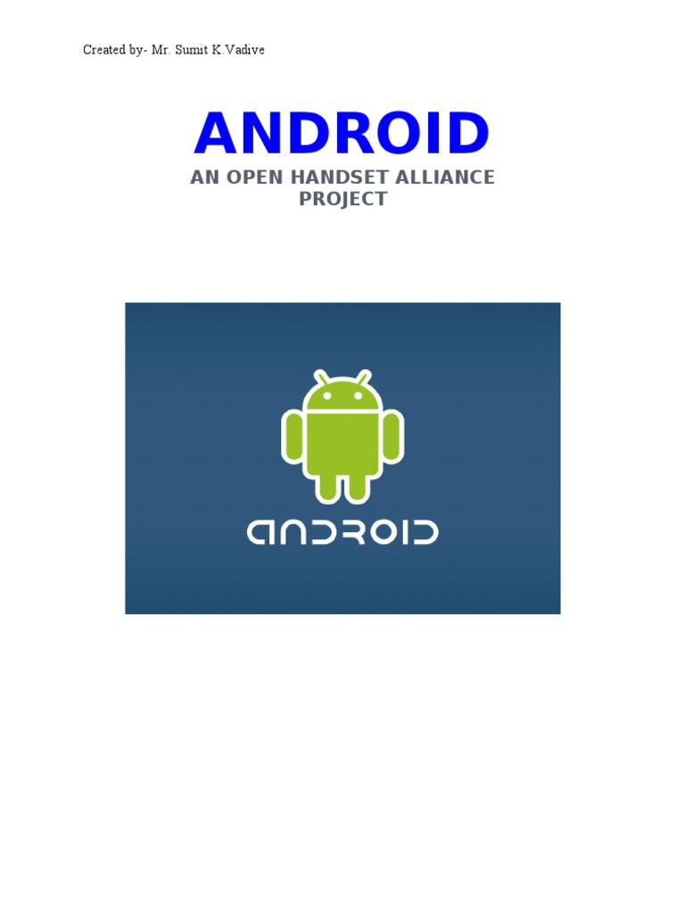Android: An Open Handset Alliance Project | PDF | Android (Operating System) | Application Software