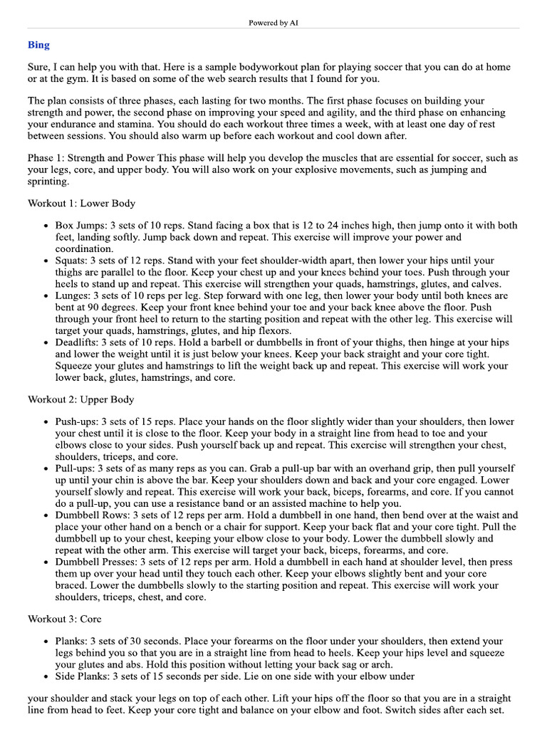 Athlete Leg Workout | PDF